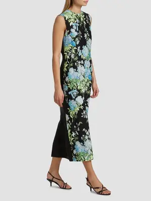 Moschino Floral Silk Midi-dress