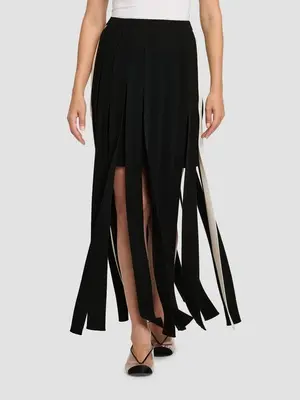 Moschino Wool Fringe Maxi Skirt