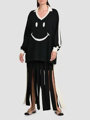 Moschino Wool Fringe Maxi Skirt