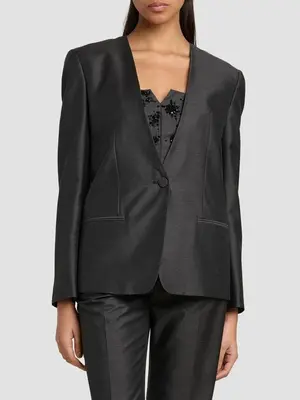 Alberta Ferretti Embellished Wool-silk Jacket