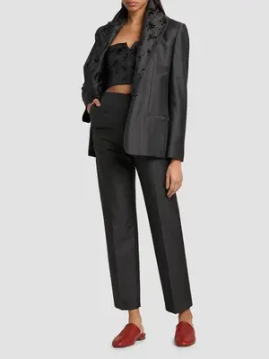 Alberta Ferretti Embellished Wool-silk Jacket