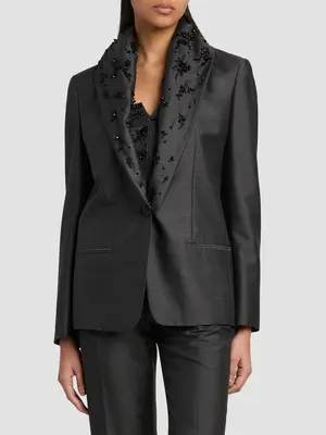 Alberta Ferretti Embellished Wool-silk Jacket
