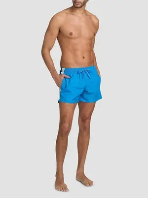 Moschino Striped Drawstring Swim Shorts