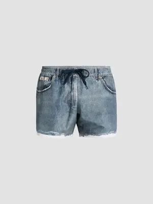 Moschino Denim Trompe L'oeil Swim Shorts - Blue
