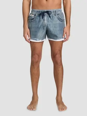 Moschino Denim Trompe L'oeil Swim Shorts