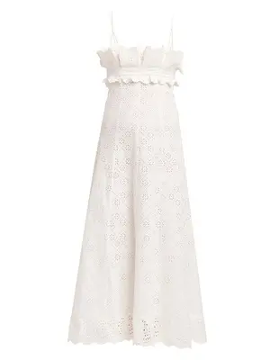 Alberta Ferretti Cotton-blend Sleeveless Maxi Dress