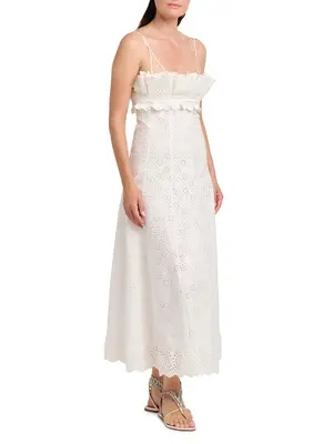 Alberta Ferretti Cotton-blend Sleeveless Maxi Dress