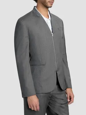 Moschino Pinstripe Wool Zip-front Jacket