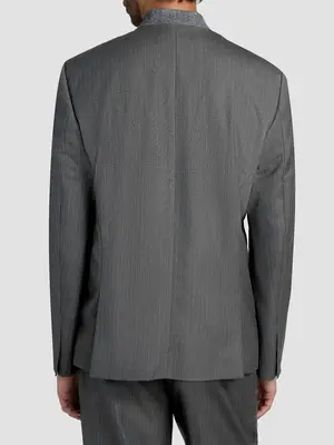 Moschino Pinstripe Wool Zip-front Jacket