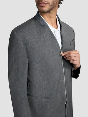 Moschino Pinstripe Wool Zip-front Jacket