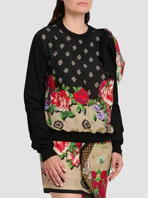 Moschino Floral Cotton Crewneck Sweater