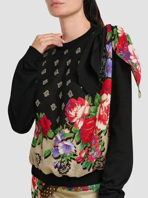 Moschino Floral Cotton Crewneck Sweater