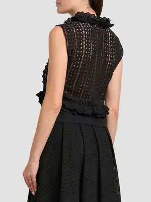 Alberta Ferretti Ruffled Cotton-blend Blouse