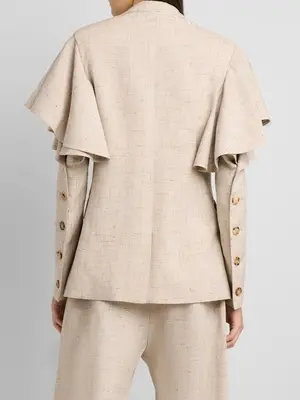 Moschino Ruffle Cape Tweed Jacket