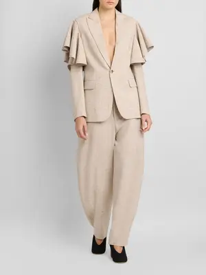 Moschino Ruffle Cape Tweed Jacket