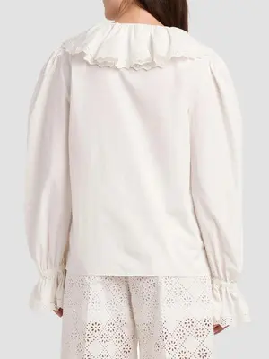 Alberta Ferretti Ruffled Cotton Blouse