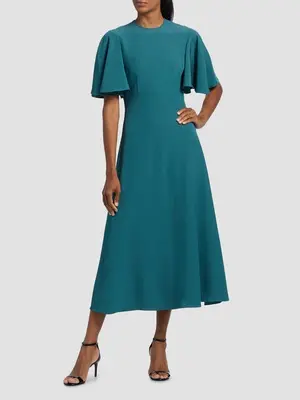 Michael Kors Flutter-sleeve Midi-dress