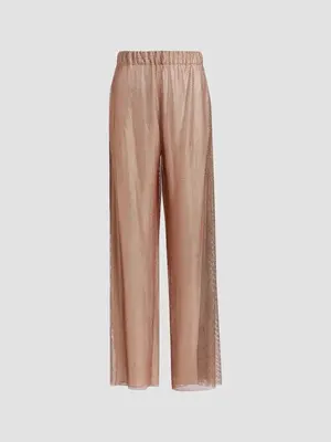 Alberta Ferretti Hotfix Embellished Straight Trousers