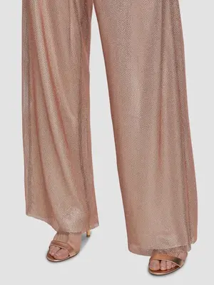 Alberta Ferretti Hotfix Embellished Straight Trousers