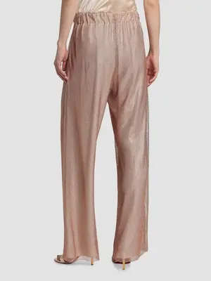 Alberta Ferretti Hotfix Embellished Straight Trousers