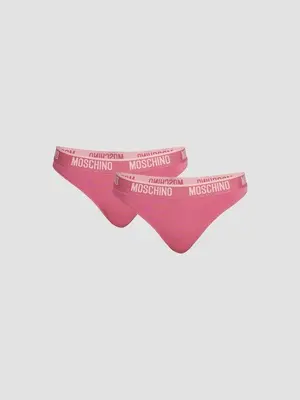 Moschino 2-pack Logo-waistband Thong - Pink