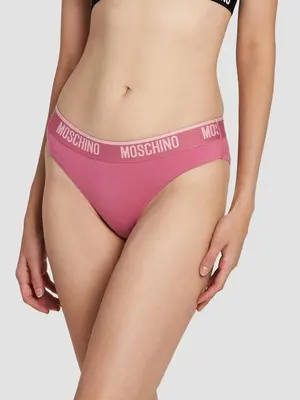 Moschino 2-pack Logo-waistband Thong - Pink