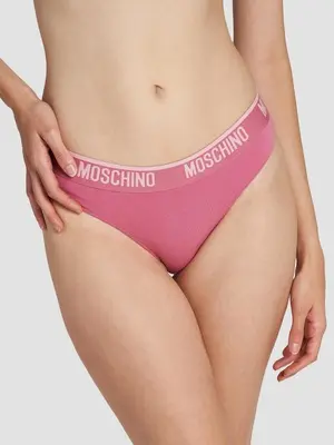 Moschino 2-pack Logo-waistband Thong - Pink