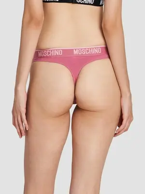 Moschino 2-pack Logo-waistband Thong - Pink