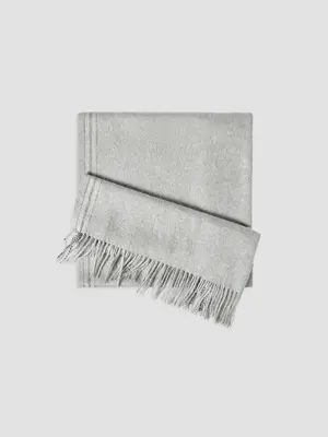 Brunello Cucinelli Silk Scarf With Selvedge - Light Grey