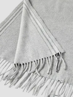 Brunello Cucinelli Silk Scarf With Selvedge - Light Grey