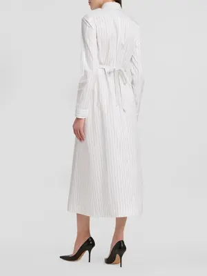 Moschino Striped Cotton Poplin Midi Dress