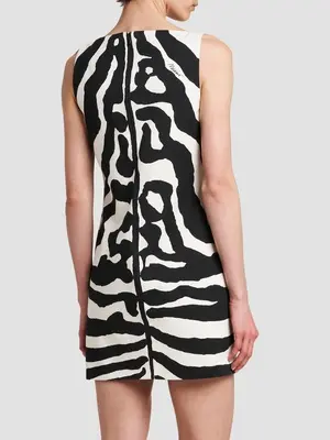 Moschino Zebra-print Cotton V-neck Mini Dress