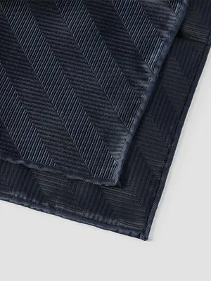 Brunello Cucinelli Silk Chevron Pocket Square - Blue