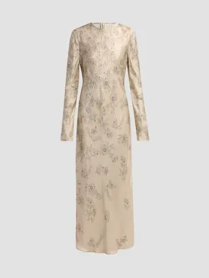Alberta Ferretti Floral Satin Maxi Dress