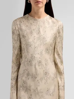 Alberta Ferretti Floral Satin Maxi Dress