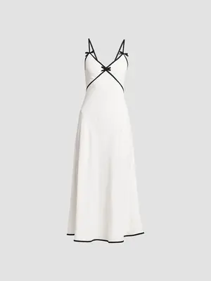 Moschino Bow A-line Midi Dress - White