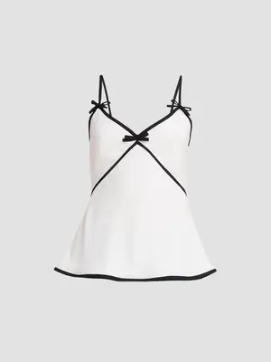 Moschino Bow Contrast Trim Cami - White