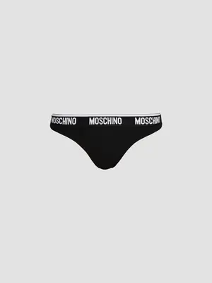 Moschino 2-pack Logo Stretch-cotton Brief Set - Black