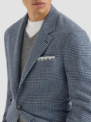 Brunello Cucinelli Silk Pocket Square With Medallion Design - Grey