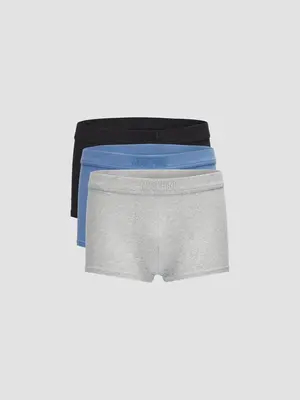 Moschino Tonal Logo Stretch-jersey Trunk Brief 3-pack - Multi Grey
