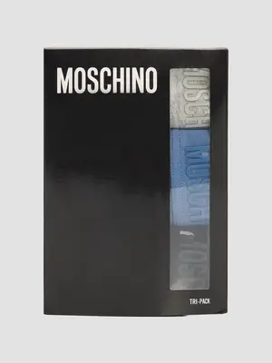 Moschino Tonal Logo Stretch-jersey Trunk Brief 3-pack