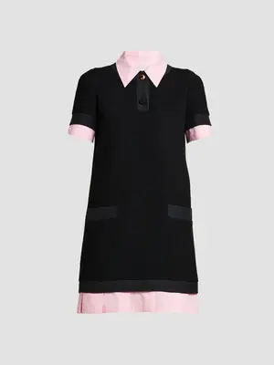 Moschino Contrast-trim Wool-blend Mini Dress - Multi Black