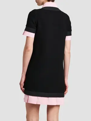 Moschino Contrast-trim Wool-blend Mini Dress - Multi Black