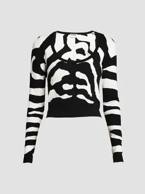 Moschino Zebra Print Crop Sweater
