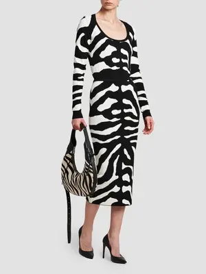 Moschino Zebra Print Crop Sweater