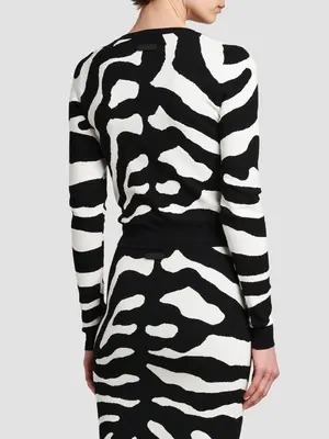 Moschino Zebra Print Crop Sweater