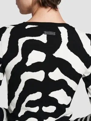 Moschino Zebra Print Crop Sweater