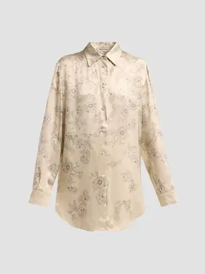 Alberta Ferretti Floral Satin Blouse - Multi Blue
