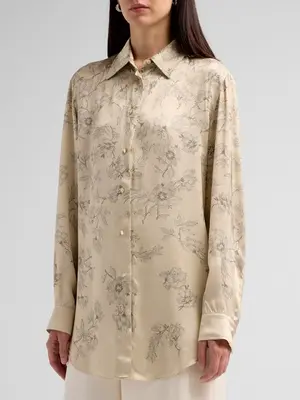 Alberta Ferretti Floral Satin Blouse