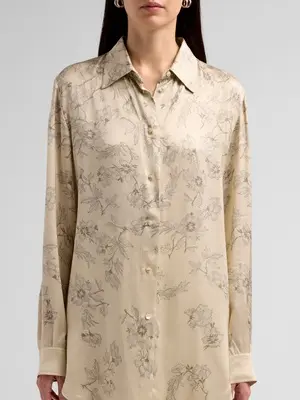 Alberta Ferretti Floral Satin Blouse
